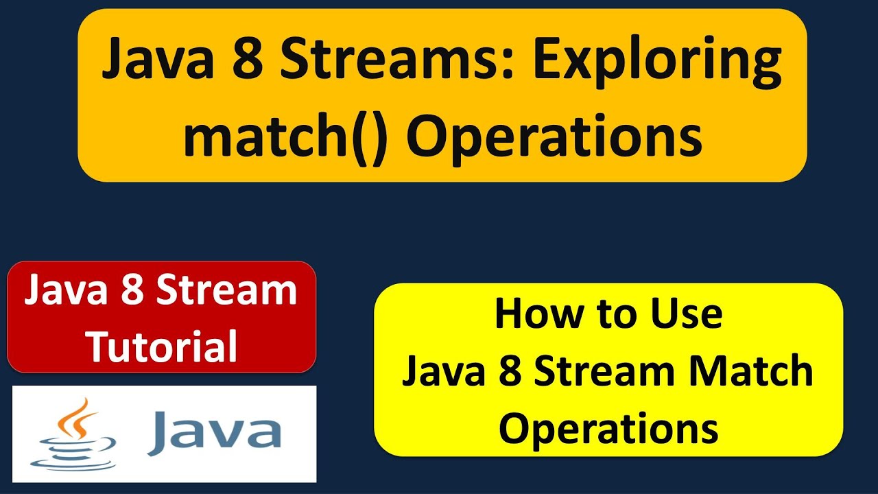 Java 8 Streams: Exploring match() Operations | Java 8 streams tutorial | Streams in Java 8