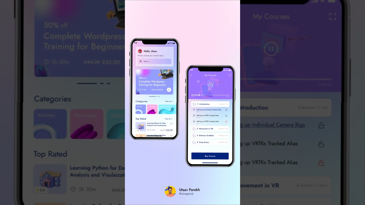 Online learning app design