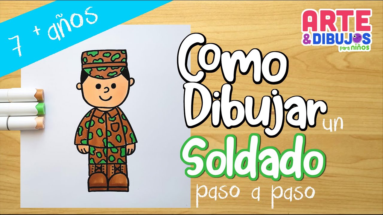 Como dibujar un SOLDADO facil para niños