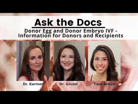 Ask the Docs: Donor Eggs and Donor Embryo IVF - Information for Donors and Recipients