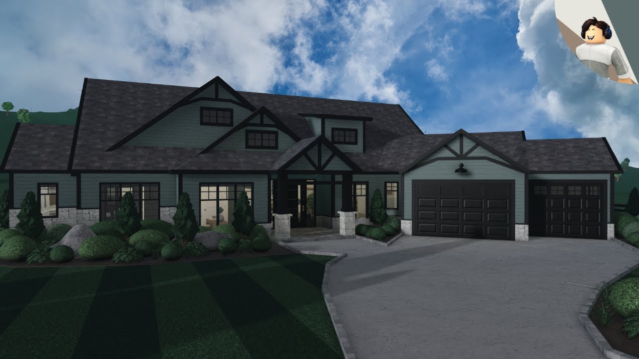 Craftsman Mountain Home | Part One | Bloxburg Speedbuild