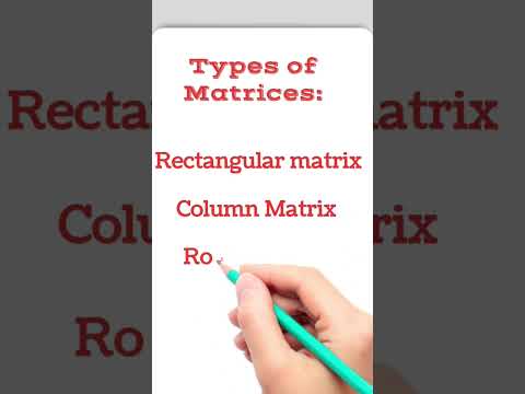 "Types of Matrices Explained in 60 Seconds! 📊✨"