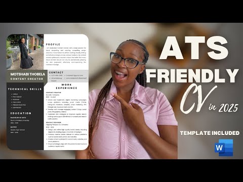 ATS Friendly CV/ RESUME - Step by Step Guide that works on Word - 2025