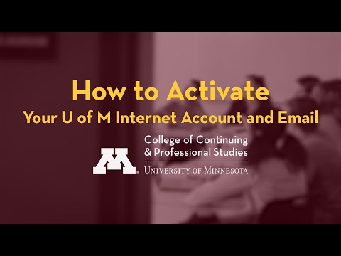 How to Activate your U of M Internet Account and Email