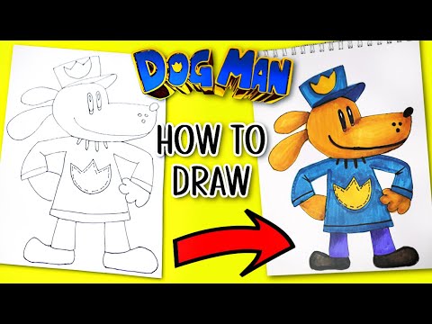 Dog Man Movie DreamWorks, HOW TO Draw. Easy Tutorial