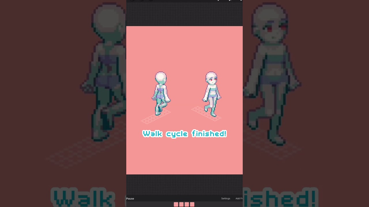 Walk cycle base finished #pixelart #indiegameart