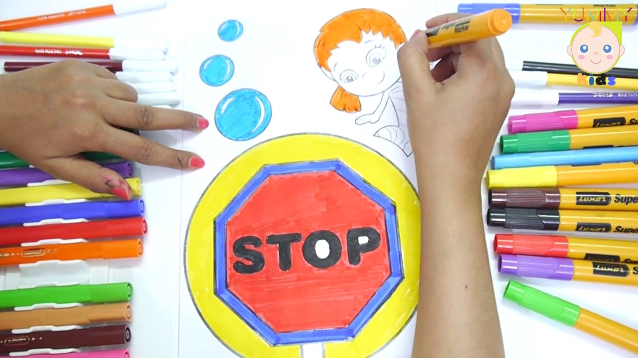 Coloring stop signs |  Coloring pages for kids  | Color pages
