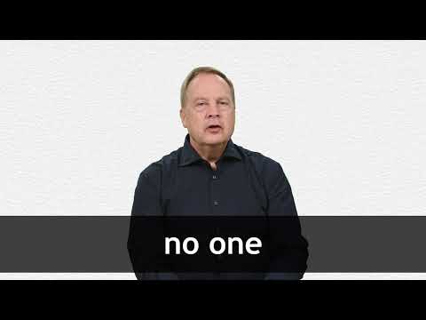 NO ONE definition and meaning | Collins English Dictionary