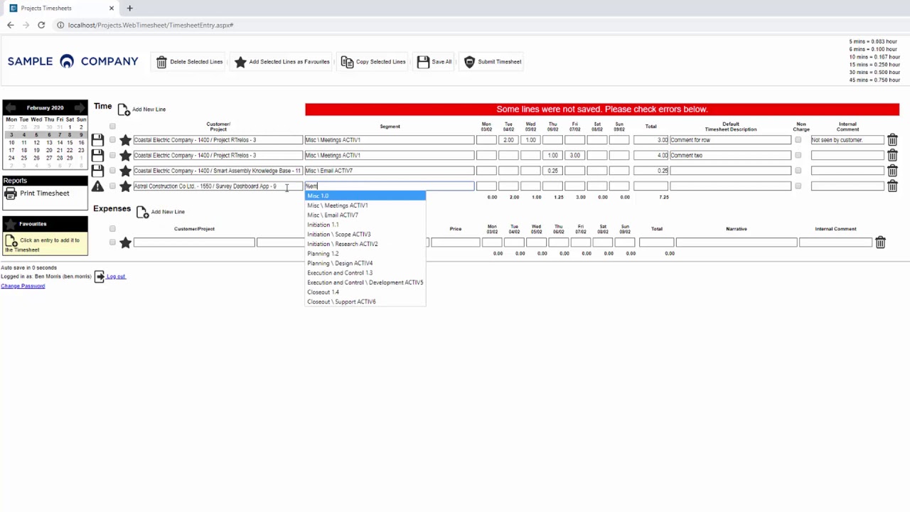Web Timesheet User Training