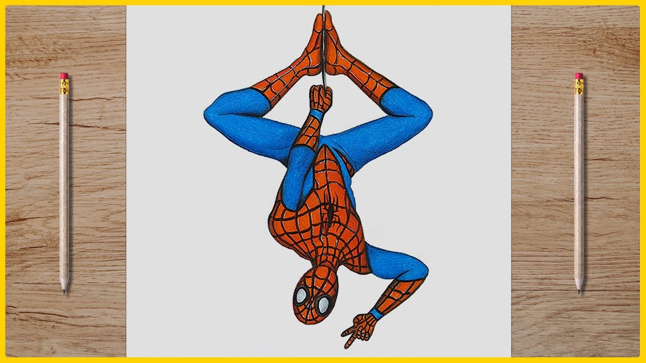 How To Draw Spider-Man Drawing with Colored Pencils! {Easy}