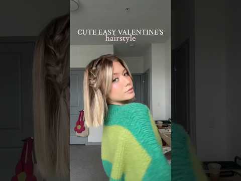 Cute Valentine's Hairstyle 🩷 #hair #hairstyle #shorthair #tutorial #valentinesday
