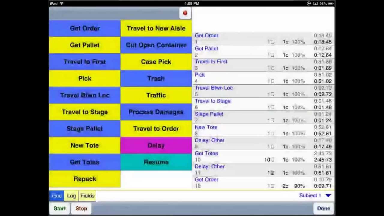 WorkStudy+ Software Basic Data Collection iOS