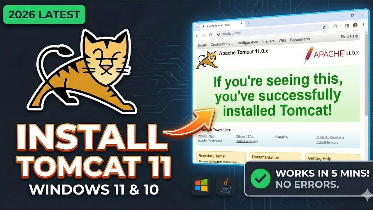 How to Install Apache Tomcat 11 on Windows (2026) | Tomcat Installation Step-by-Step Guide