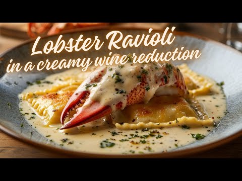 Silky Lobster Ravioli in a White Wine Reduction Sage Cream Sauce | Luxurious Lasses Kitchen Italy.