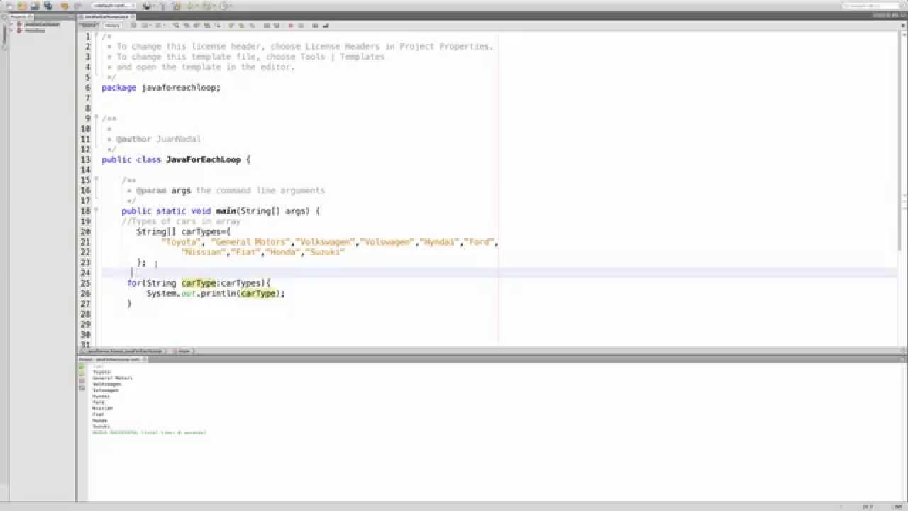 loop through an array in java (foreach loop)