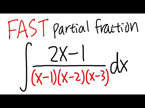 fast way to do partial fraction for integrals, calculus 2 tutorial