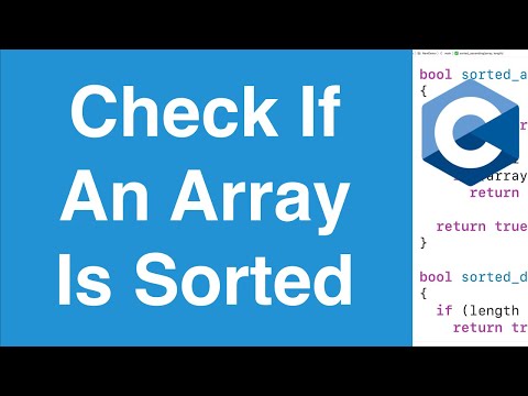 Check If An Array Is Sorted | C Programming Example