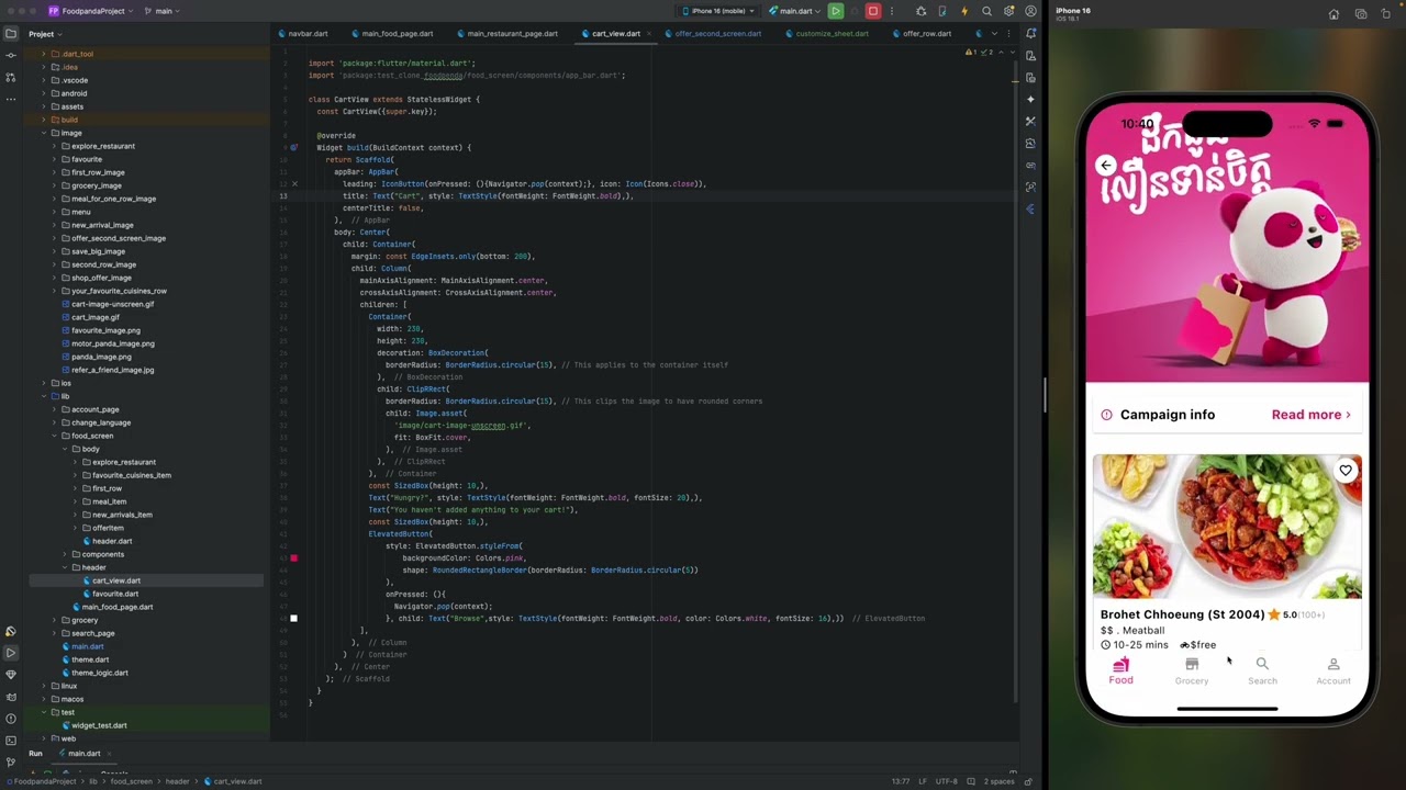 Clone Foodpanda App using Flutter