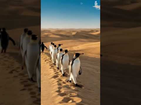 Global Warming Level: Penguins in the Sahara #realestate#penguins#desert#AI#contentAI