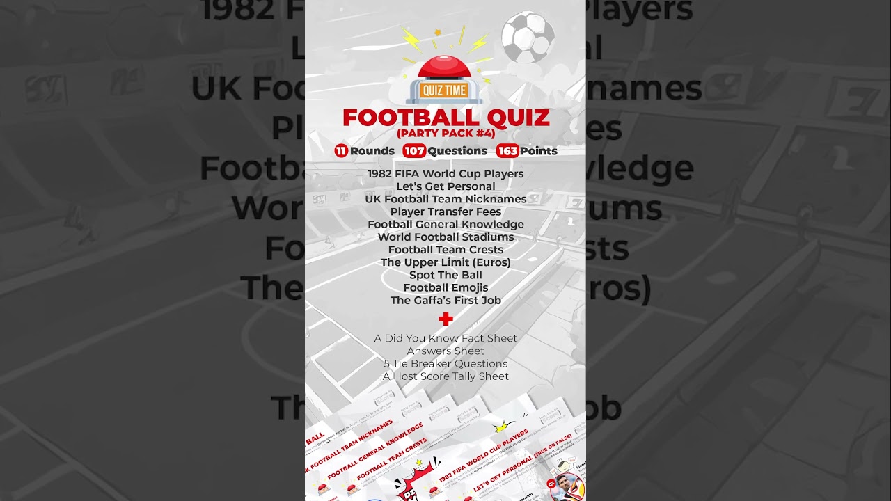 Football Quiz Night – Downloadable PDF – 11 Rounds https://quiztimeuk.etsy.com/listing/1854593651