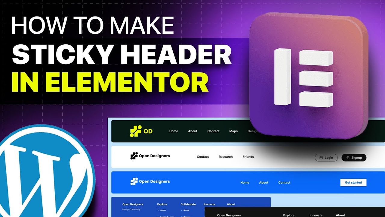 How to make elementor sticky header - Elementor flexbox containers | Wordpress Tutorial