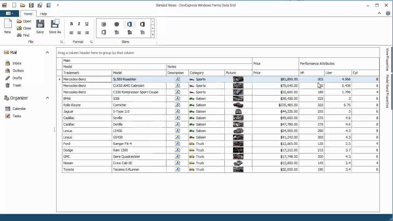 DevExpress WinForms Grid: Banded Grid View - User Customization