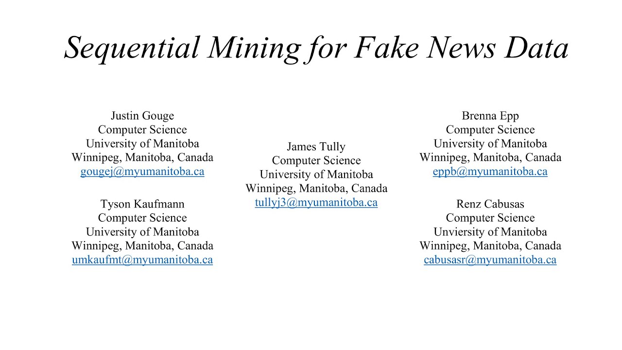 Sequential Mining for Fake News Data