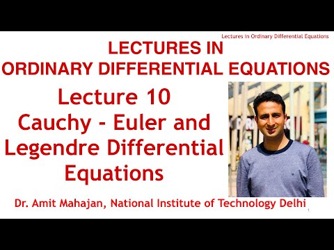 Cauchy-Euler and Legendre Differential Equations Video Lecture - Mathematical Methods - Physics