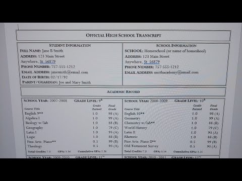 How To Make A Homeschool High School Transcript / FREE Transcripts Templates Linked Below