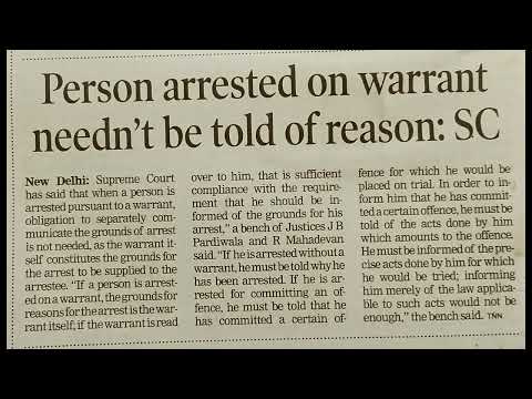 Supreme Court on Arrest Warrant- Criminal Lawyer