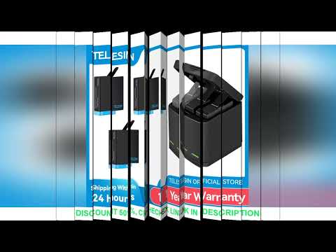TELESIN 1220mAh 3Pack Battery 3 Slots LED Light Battery Charger Storage Box Type C Cable for GoPro H