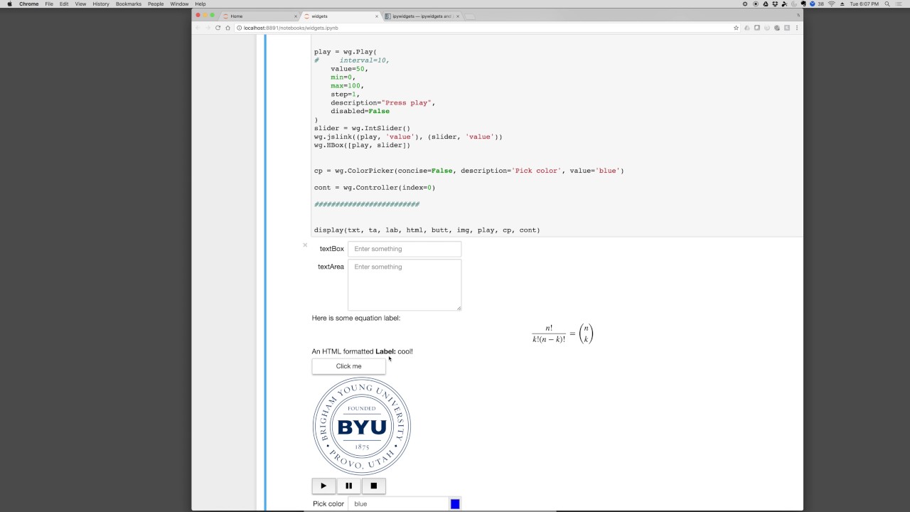 Python Jupyter Widgets