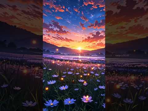 The sunset in the field #wallpaper #animeadventure #livewallpaper