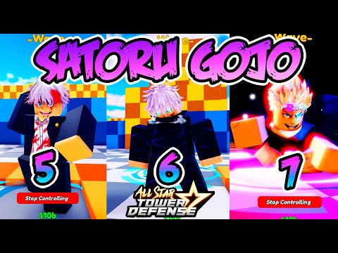 🔵SATORU GOJO 5, 6 y 7 STARS SHOWCASE🔴🌟ALL STAR TOWER DEFENSE 🌟#ROBLOX