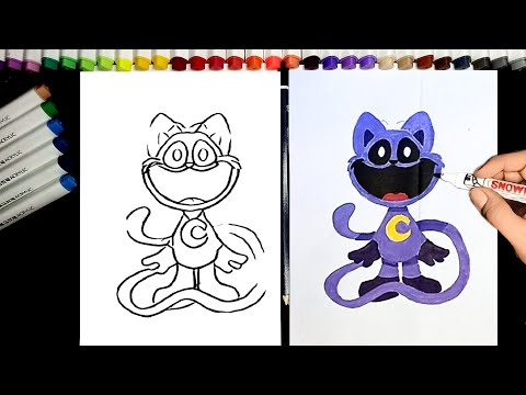 HOW TO DRAW CATNAP POPPY PLAYTIME | SMILING CRITTERS CATNAP COLORING PAGES