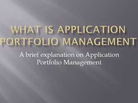 Application Portfolio Management
