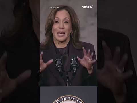 Moment Kamala Harris concedes US election to Trump | #shorts #yahooaustralia