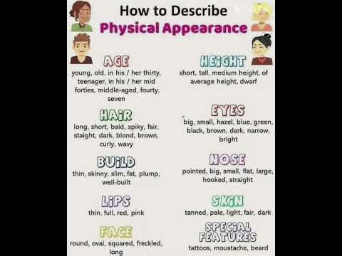 Physical Appearance Adjectives. #adjectives #vocabulary #english #education #ytshorts #shorts #viral