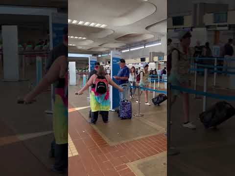 OGG Maui airport 8/9/23 while winds and fires ravage some areas