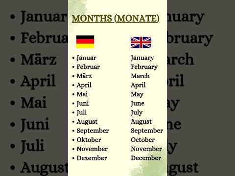 Months in German🇩🇪 #german #deutsch #learn
