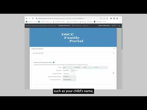 Division of Specialized Care for Children Family Portal Overview