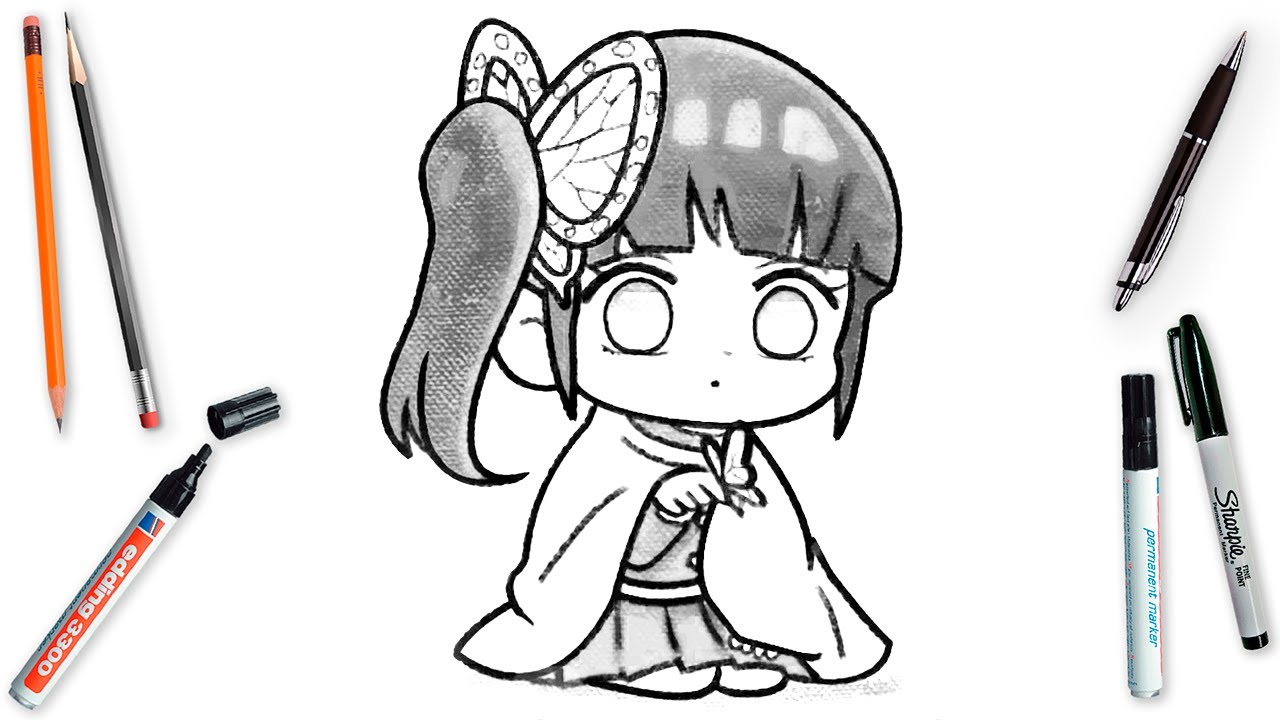 How To Draw Chibi Kanao Tsuyuri Easy Step By Step | Cute Demon Slayer Art Lesson