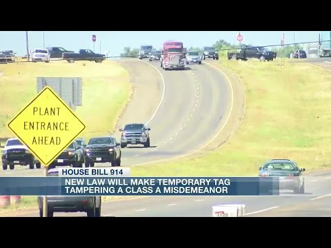 New Texas law makes tampering with temporary vehicle tags class A misdemeanor