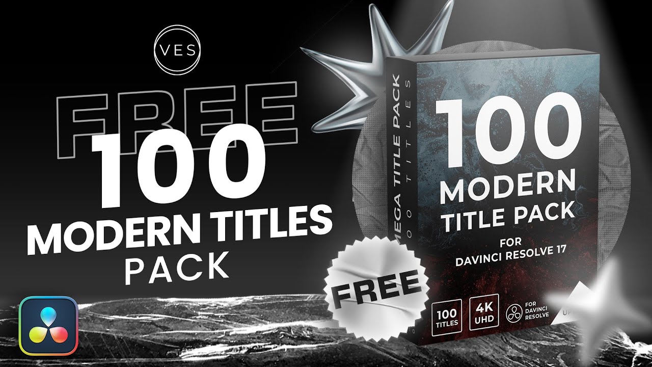 Free 100 Modern Title Pack for Davinci Resolve