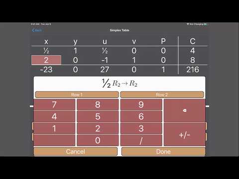 Using Simplex Method App - Standard Maximization (free simplex app in description)