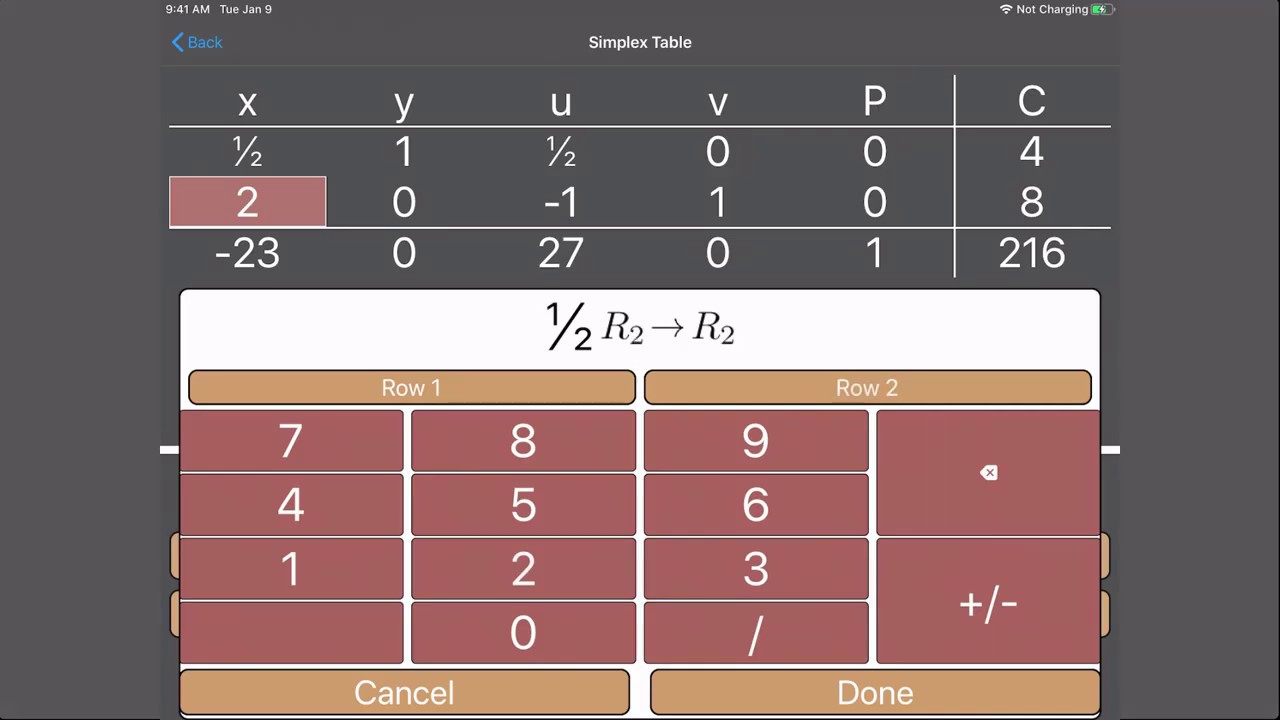 Using Simplex Method App - Standard Maximization (free simplex app in description)