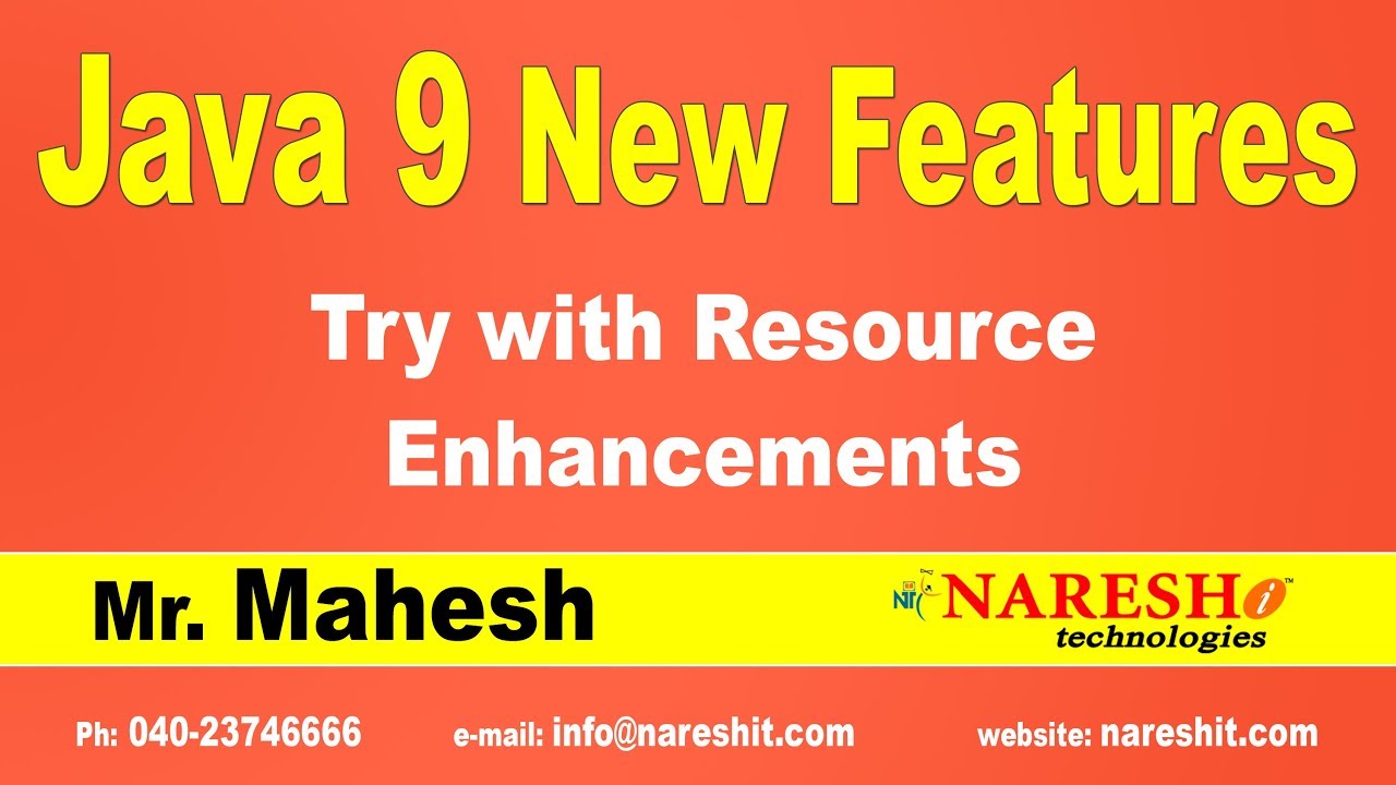 Java 9 New Features | Try With Resource Enhancements | Java 9 New Features with Examples | Mr.Mahesh