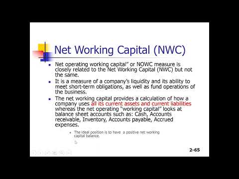Casharka 9aad Net Operating Working Capital NOWC chapter 3 Finance