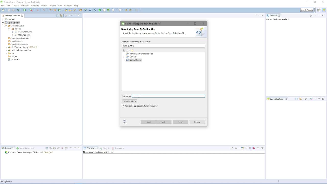 Create a Spring Bean Project with Maven