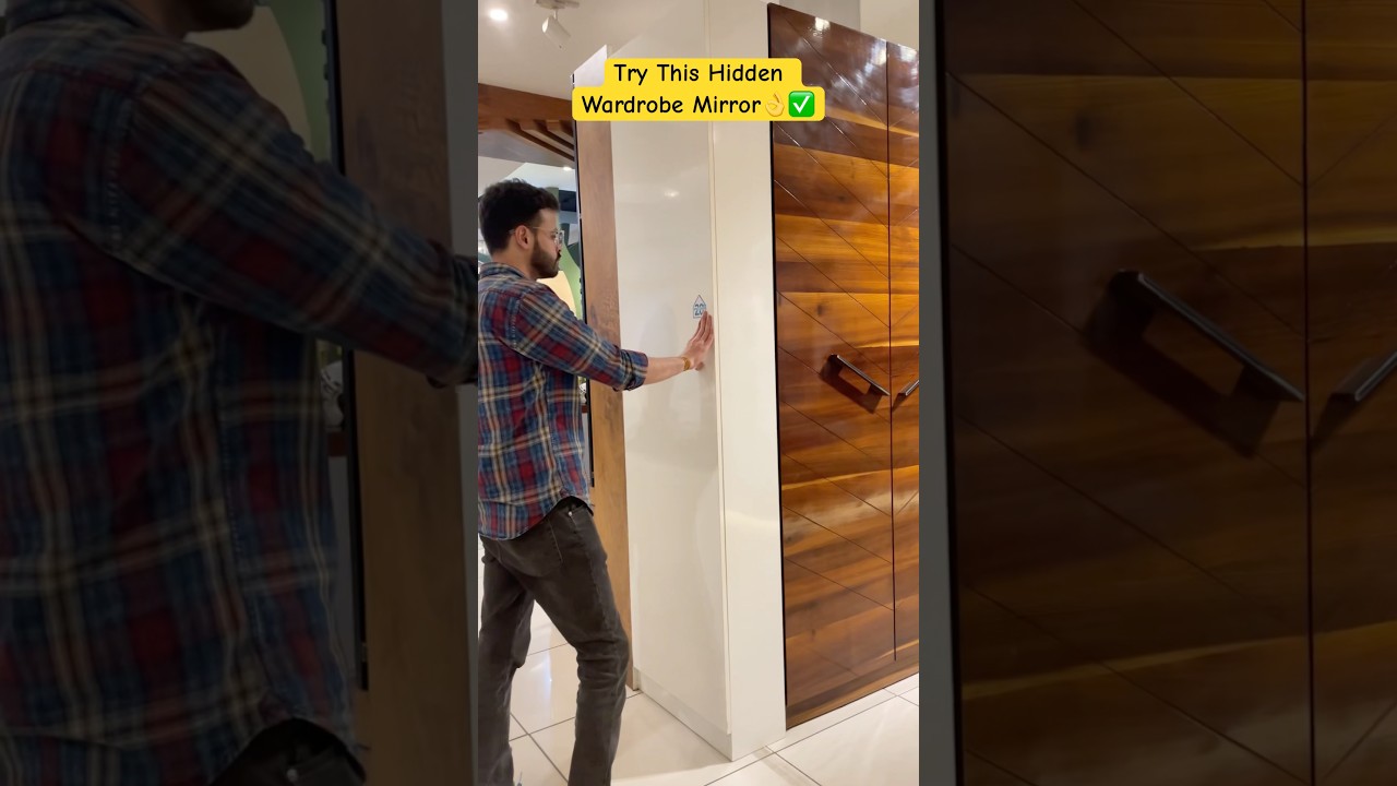 Secret Wardrobe Mirror😱🔥 #smartstorage #spacesaving #trending